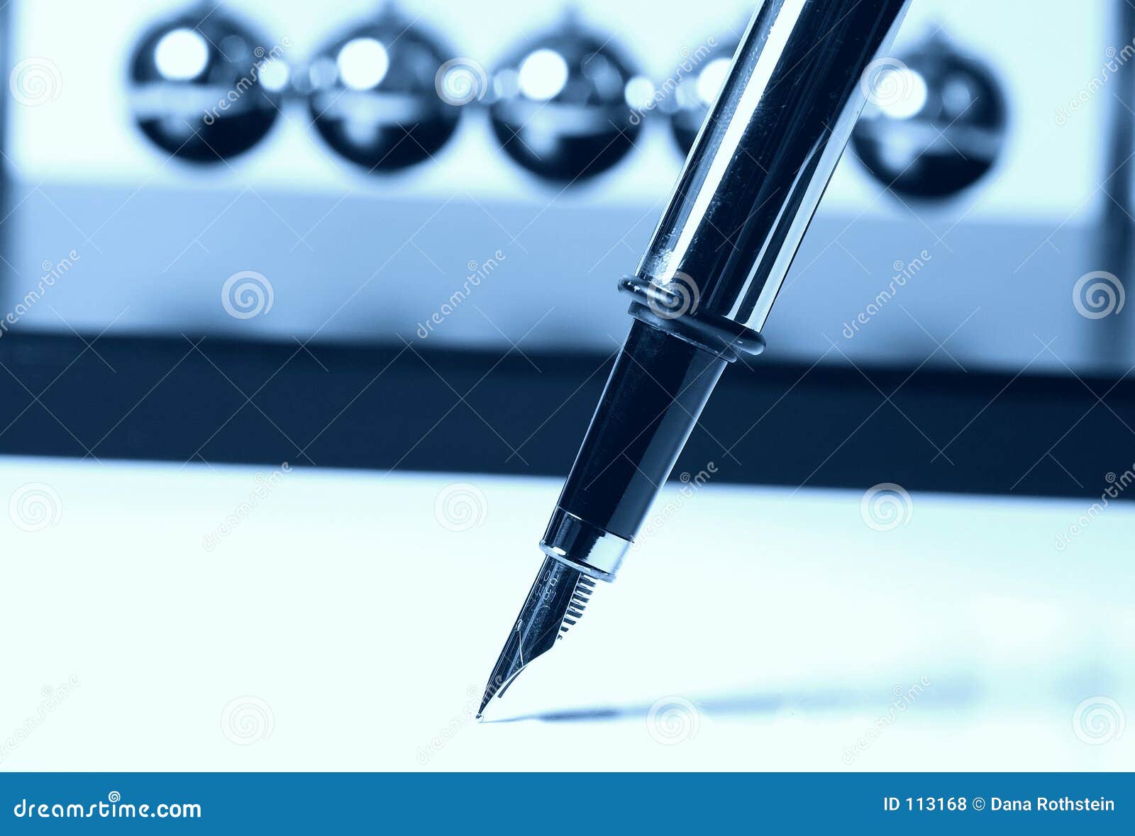 Fountain Pen in Cyan stock photo. Image of newtons, desk - 113168