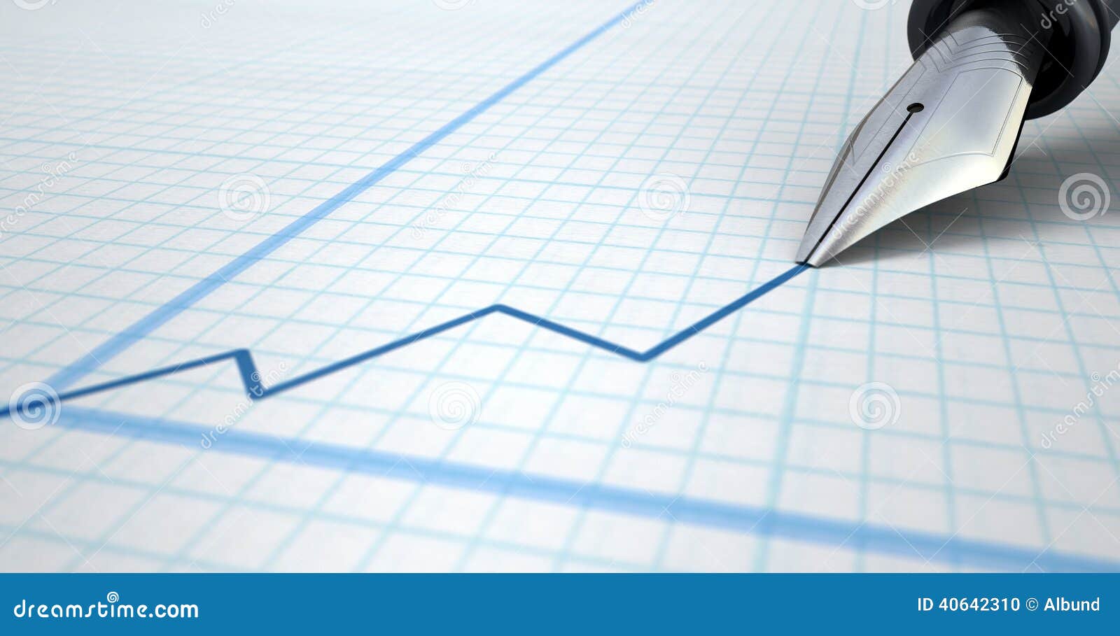 Fountain Pen Drawing Increasing Graph Stock Photo - Image of graph ...