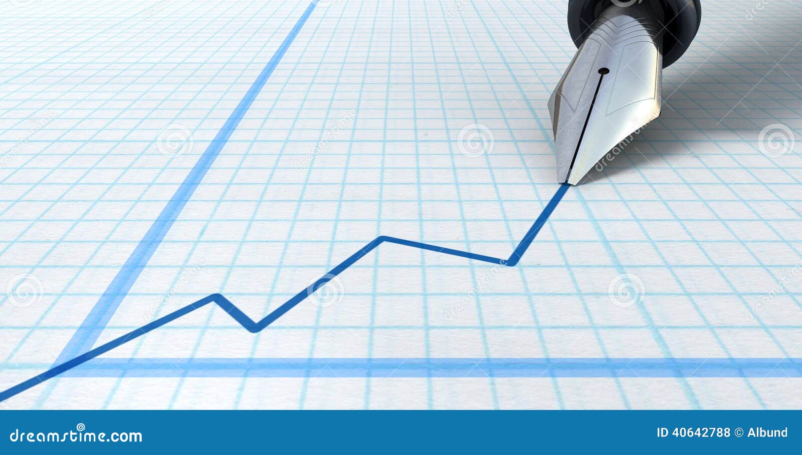 Fountain Pen Drawing Increasing Graph Stock Photography | CartoonDealer ...