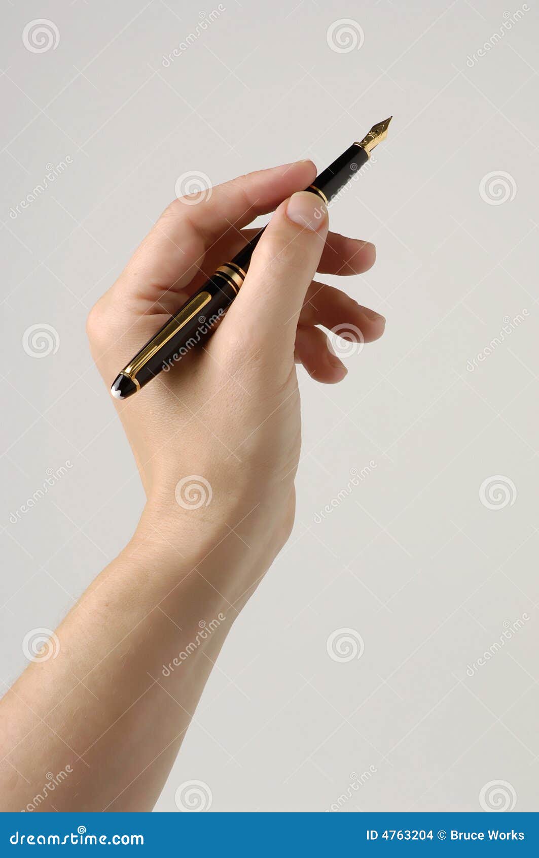 Fountain Pen in Hand stock photo. Image of sign, quill - 4763204