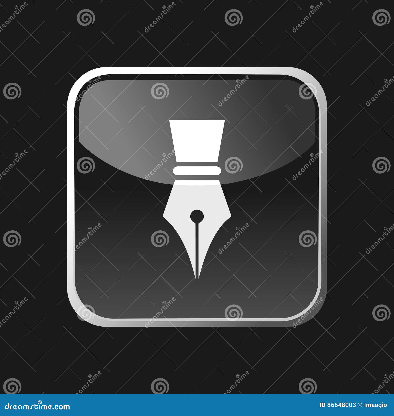 Fountain pen icon stock vector. Illustration of shape - 86648003