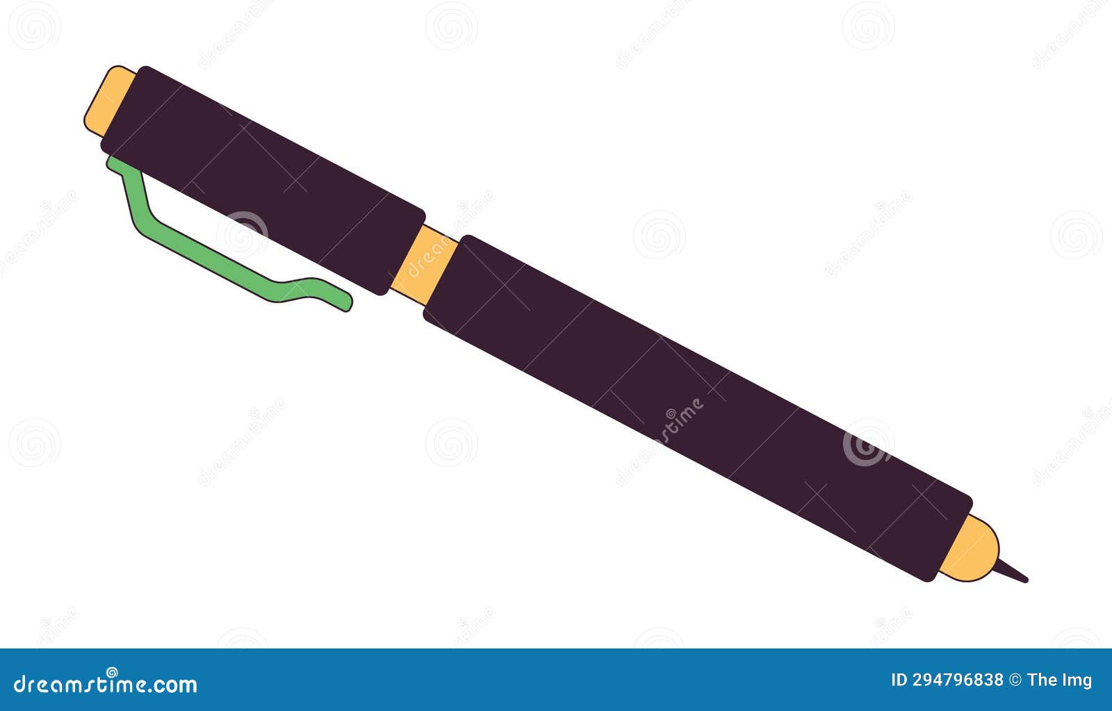 Fountain Pen Ink 2D Linear Cartoon Object Stock Illustration ...