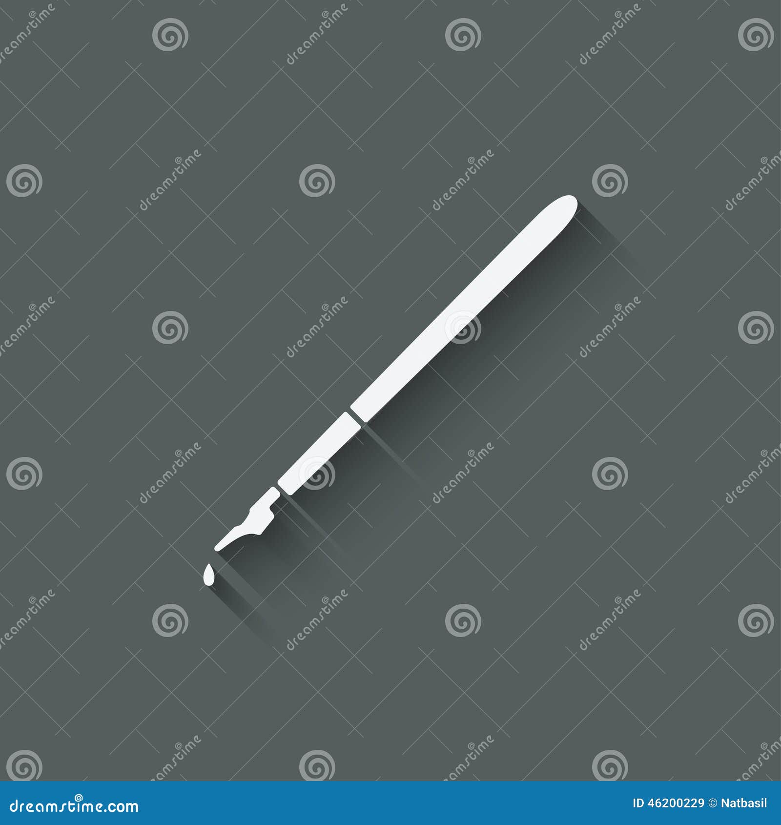 Fountain pen with ink drop stock vector. Illustration of note - 46200229