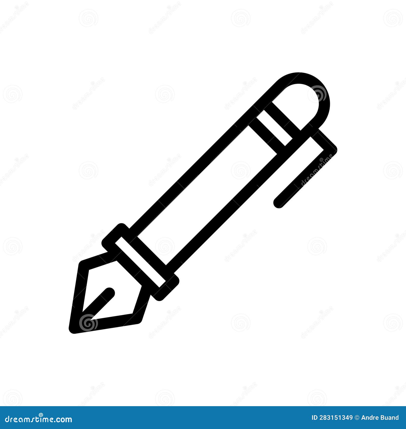 Fountain Pen Line Icon Illustration Vector Graphic Stock Vector ...