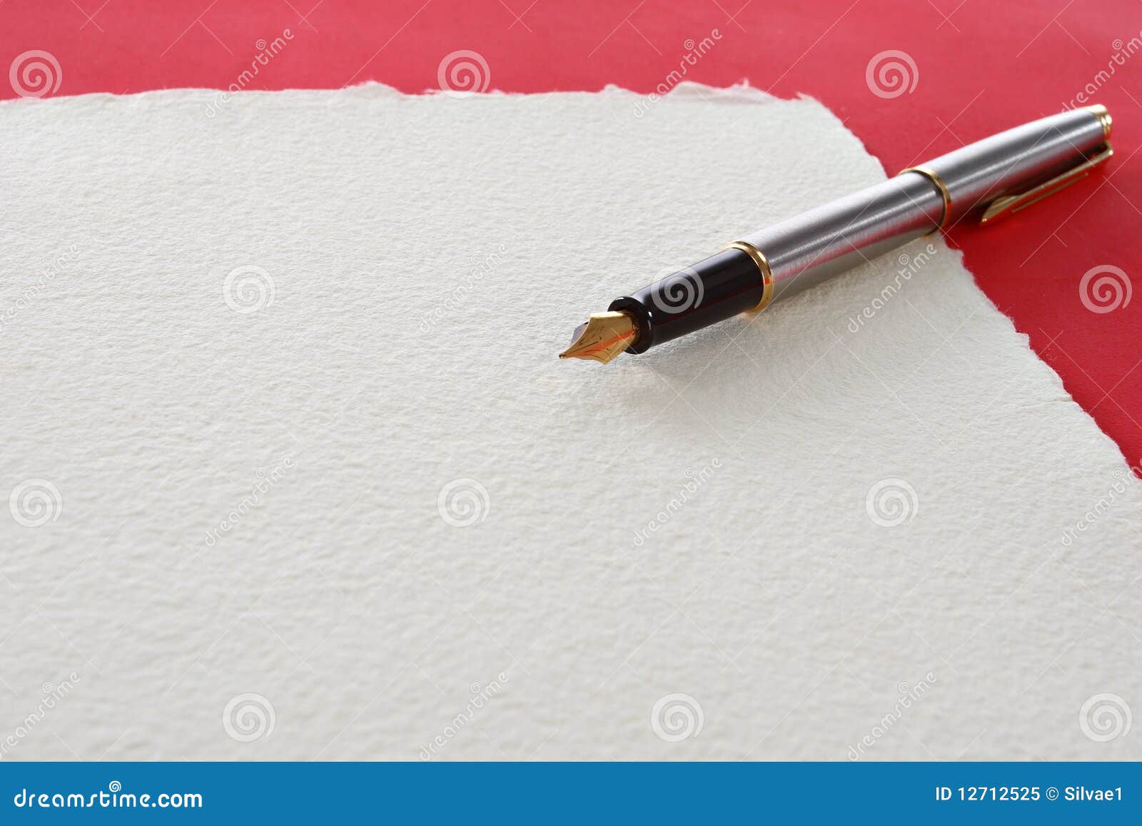 Fountain pen lying on page stock image. Image of page - 12712525