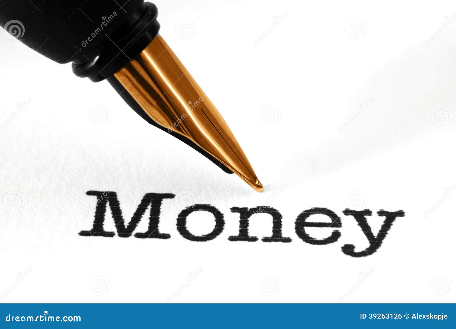 Fountain pen on money text stock photo. Image of banking - 39263126