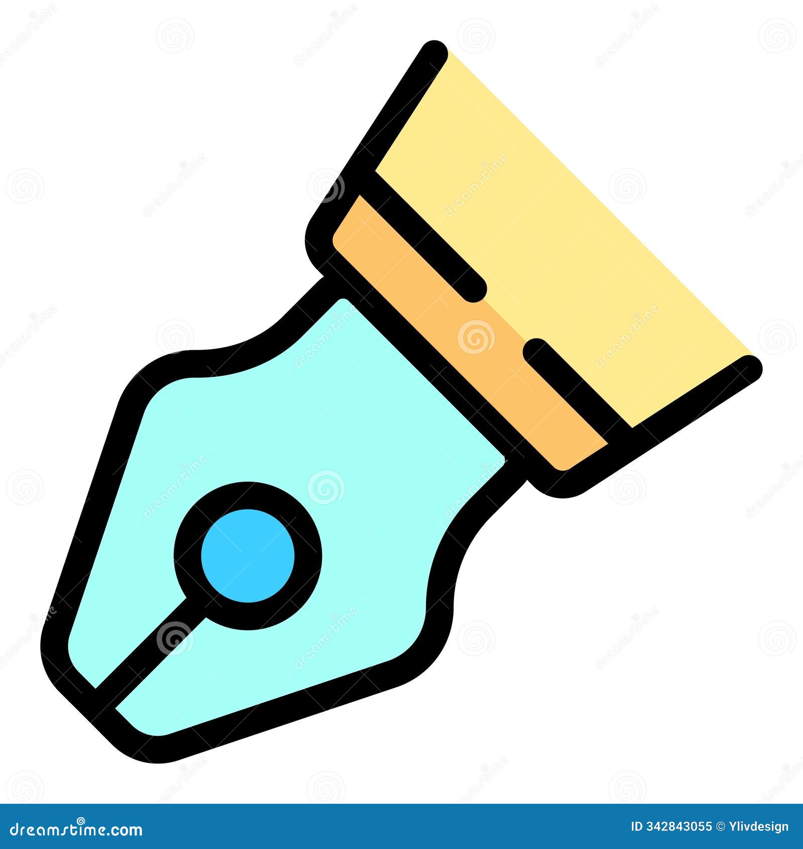 Fountain Pen Nib Drawing Writing Tool Icon Symbol Design Stock Vector ...