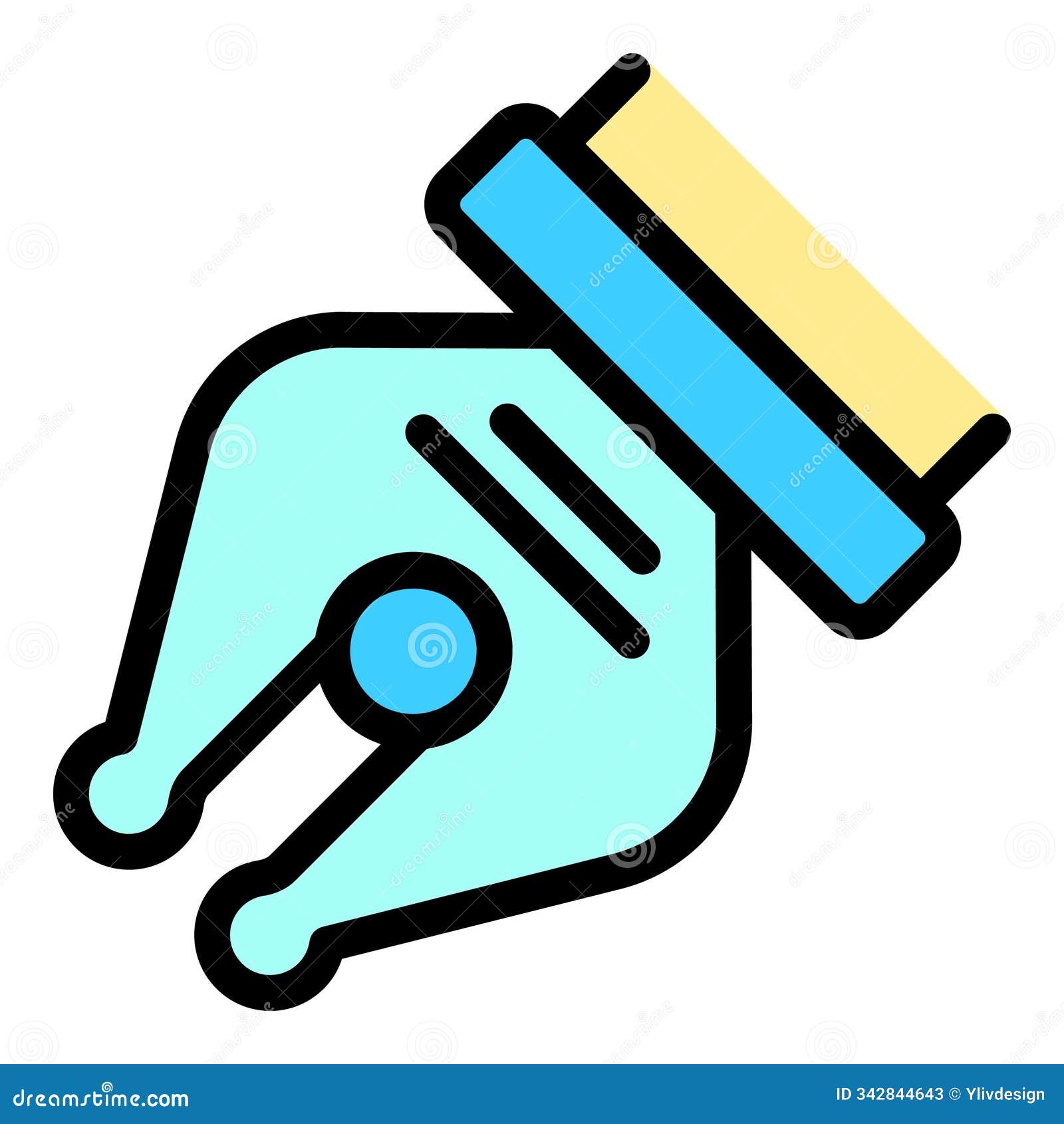 Fountain Pen Nib Drawing Writing Tool Icon Symbol Sign Stock Vector ...