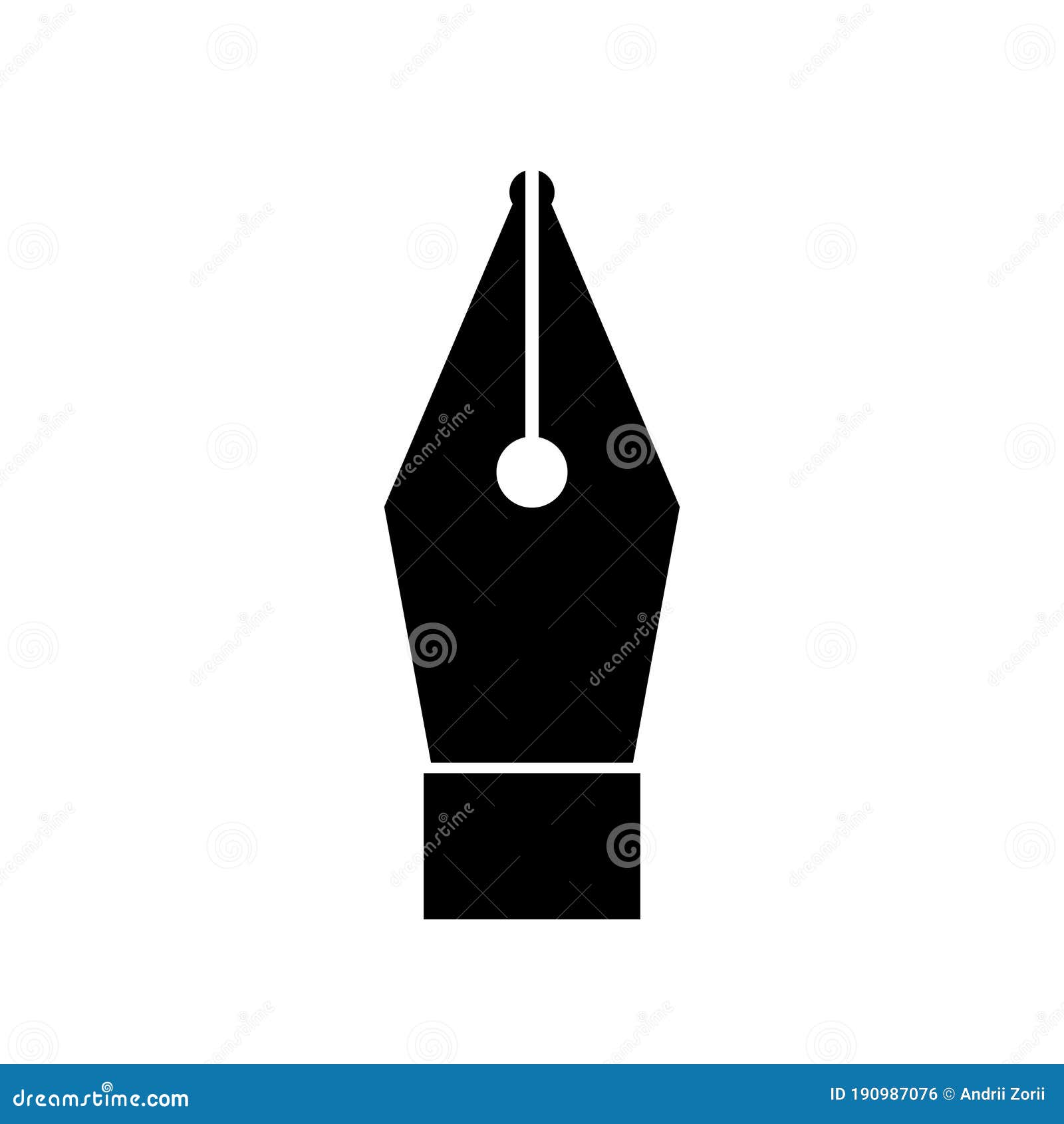 Fountain Pen Nib Icon Symbol on White Background. Vector Illustration ...