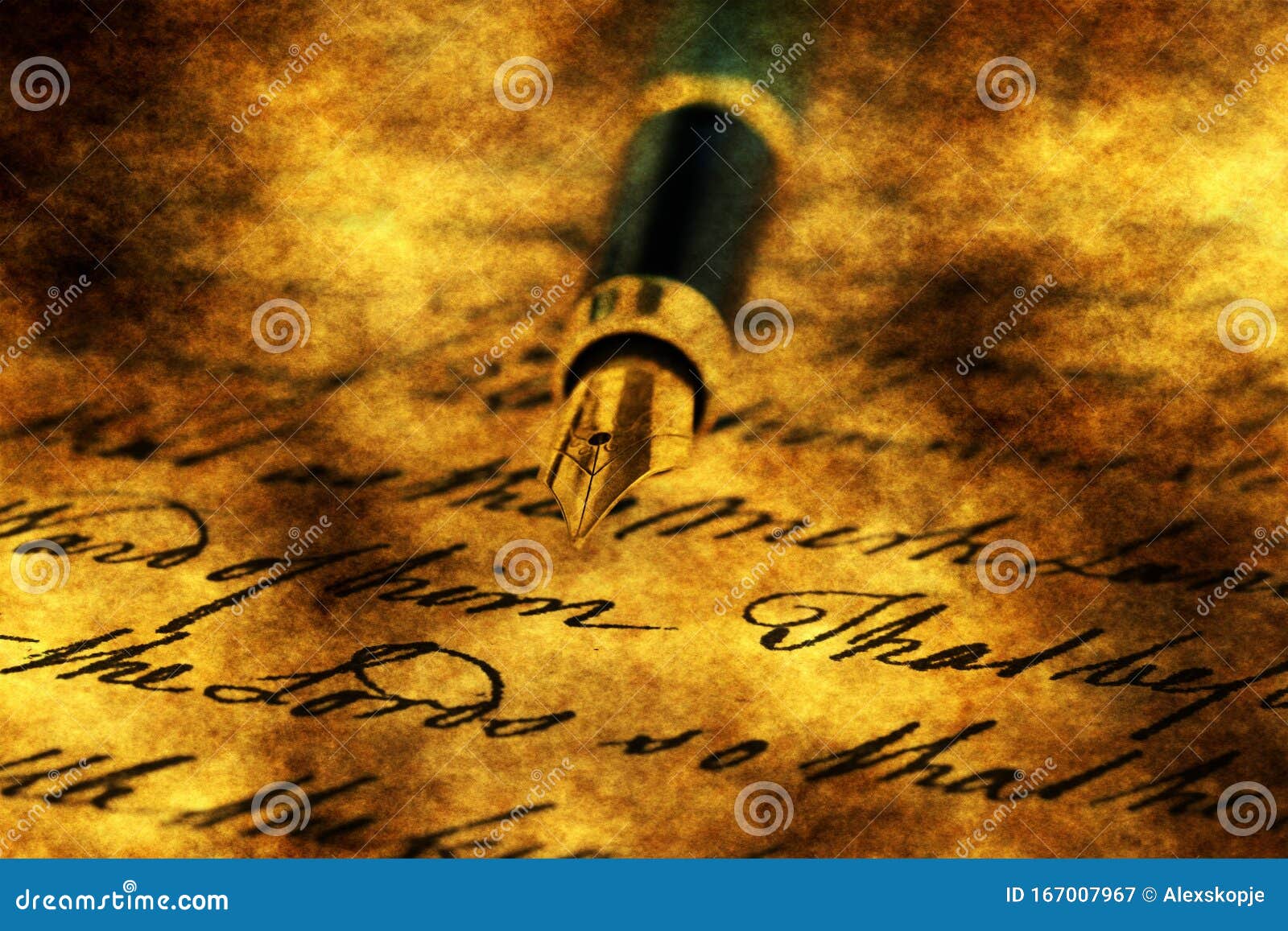 Fountain pen on old letter stock image. Image of antique - 167007967