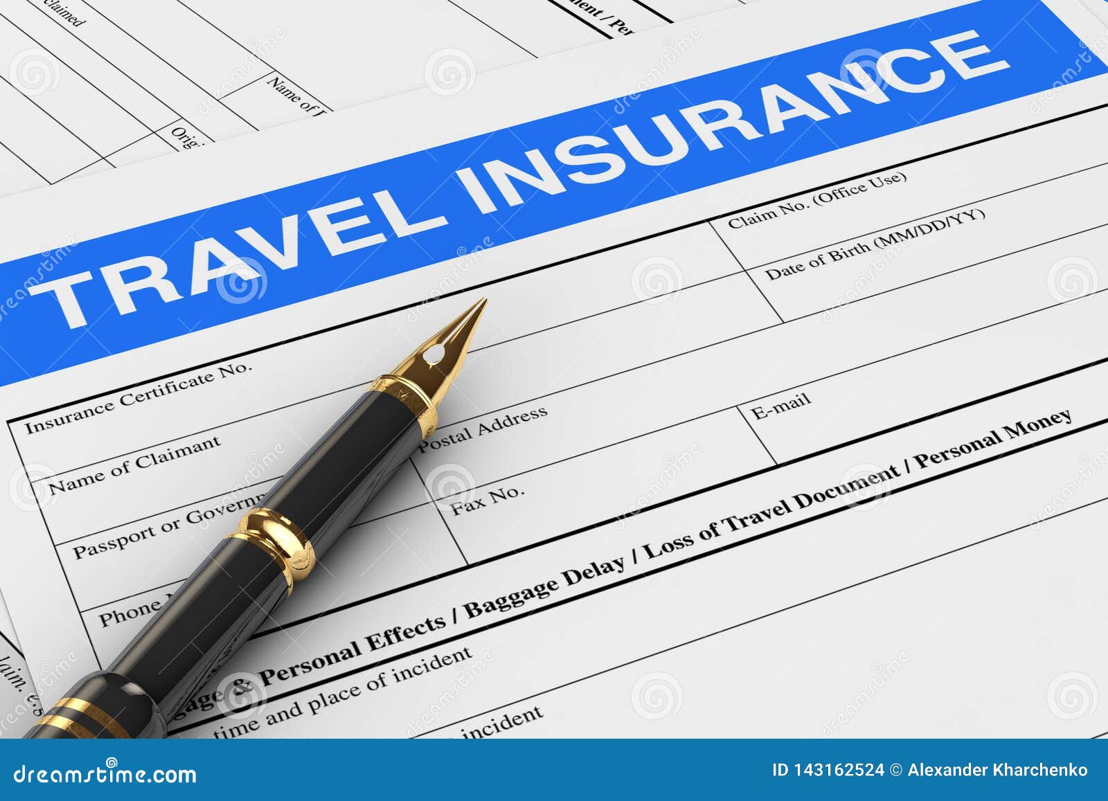 Travel Insurance Policy With Passport, Flight Ticket And Boarding Pass ...
