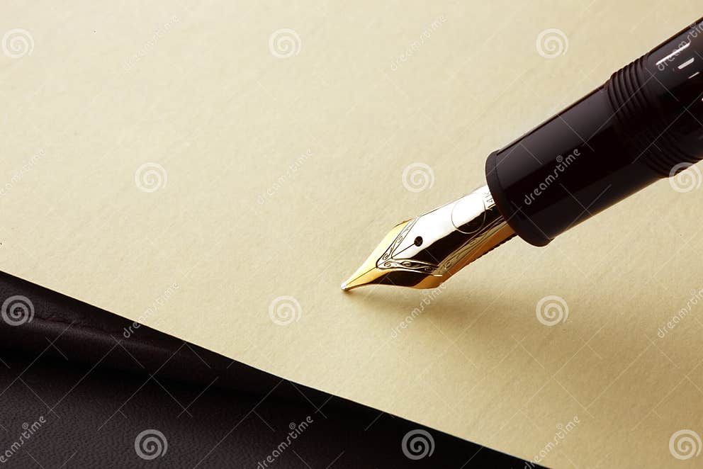 Fountain pen and paper stock image. Image of copy, lined - 10133493