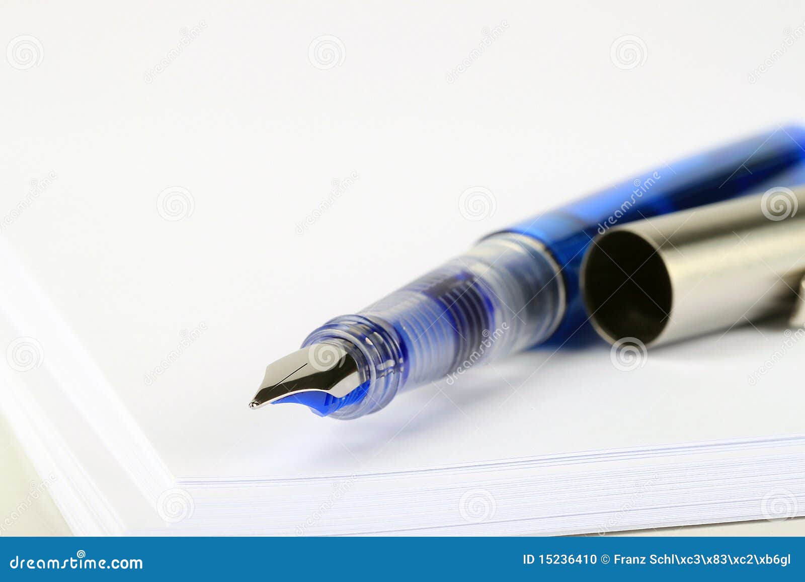 Fountain pen on paper stock photo. Image of macro, fountain - 15236410
