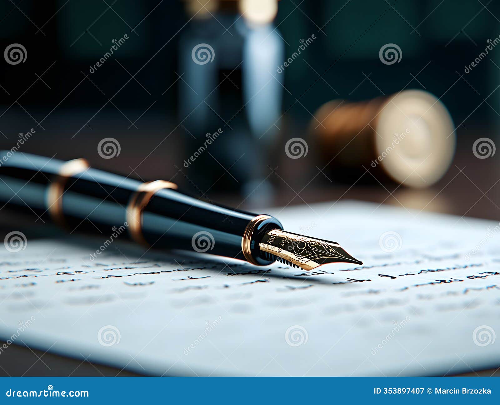 "Fountain Pen and Paper Ready for Writing" Stock Illustration ...