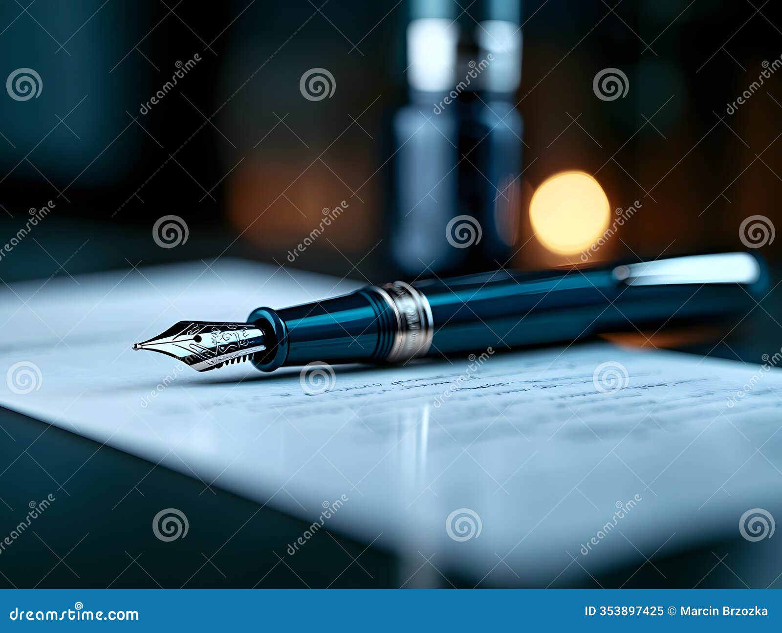 "Fountain Pen and Paper Ready for Writing" Stock Illustration ...