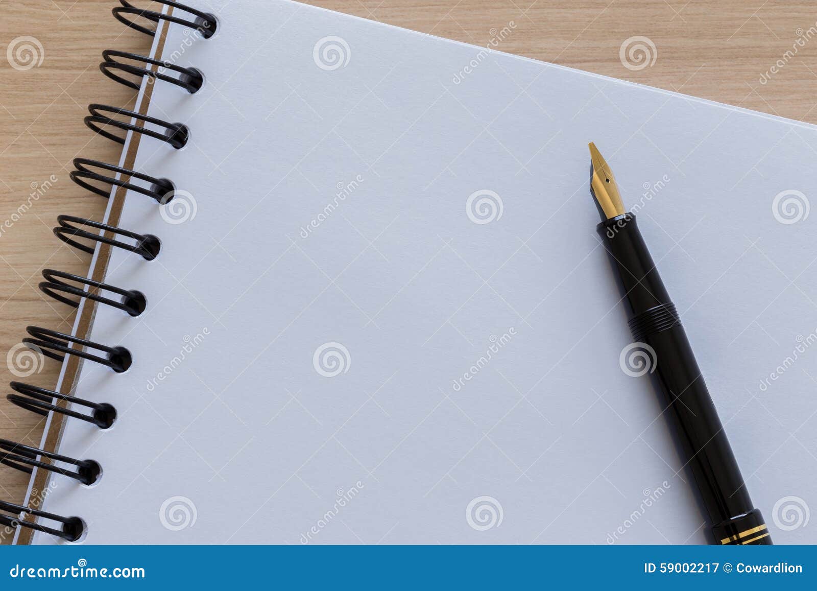 Fountain Pen Placed on a Blank Notebook Stock Image - Image of fountain ...