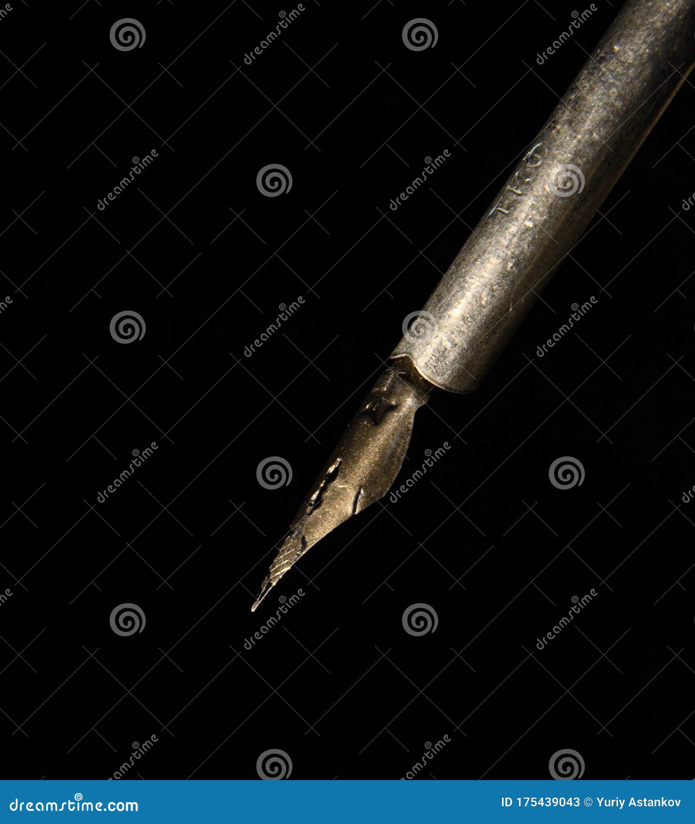 Fountain Pen with Pen Pointing Down on Black Backgroundground Stock ...