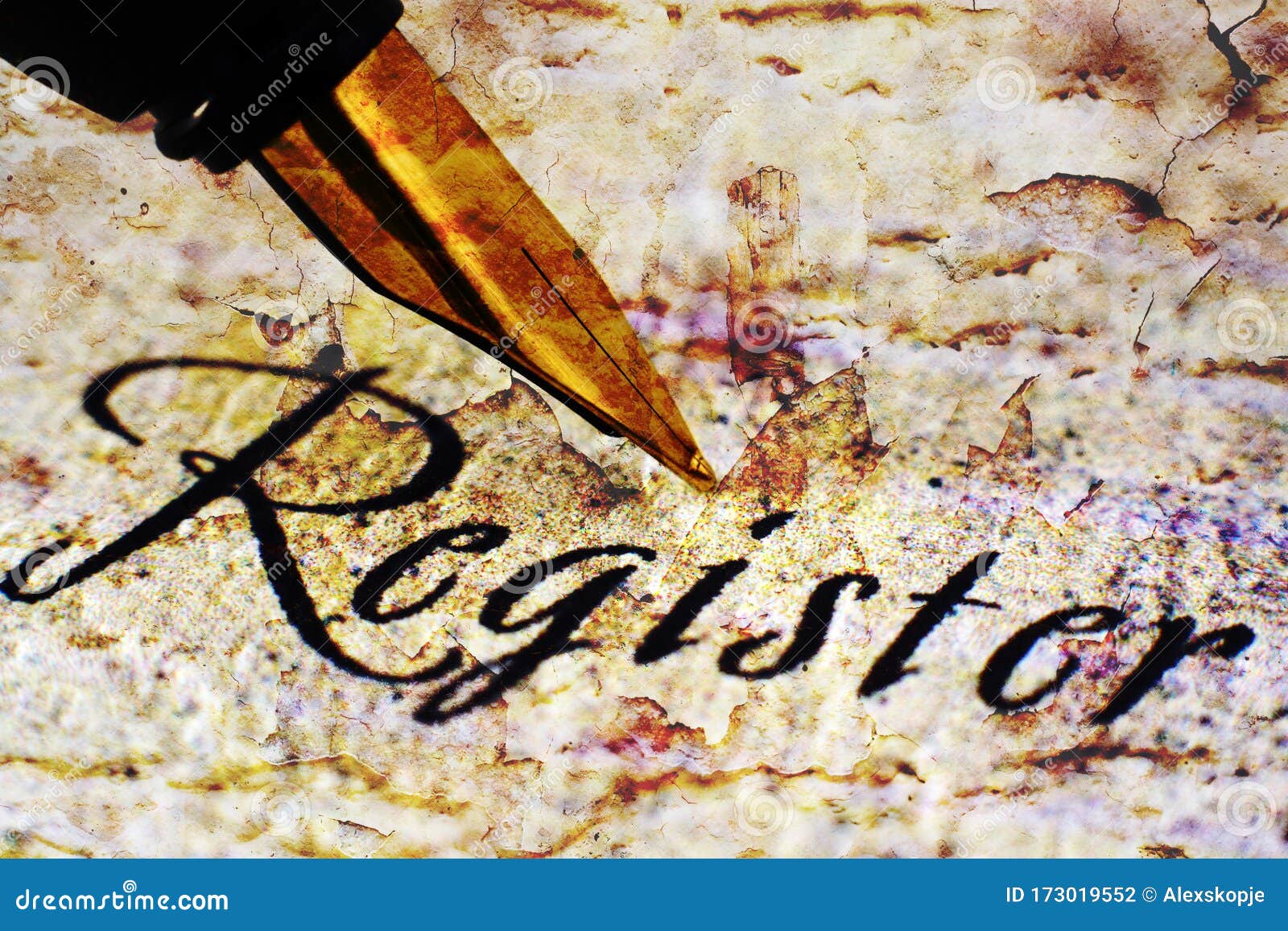 Fountain Pen on Register Text Stock Photo - Image of deal, sign: 173019552