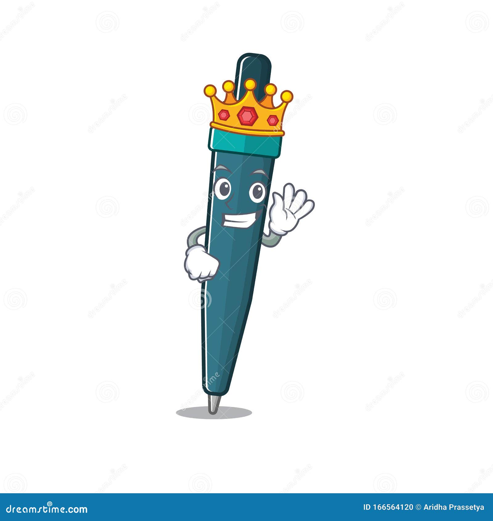 Fountain Pen Scroll a Stylized of King on Cartoon Character Design ...