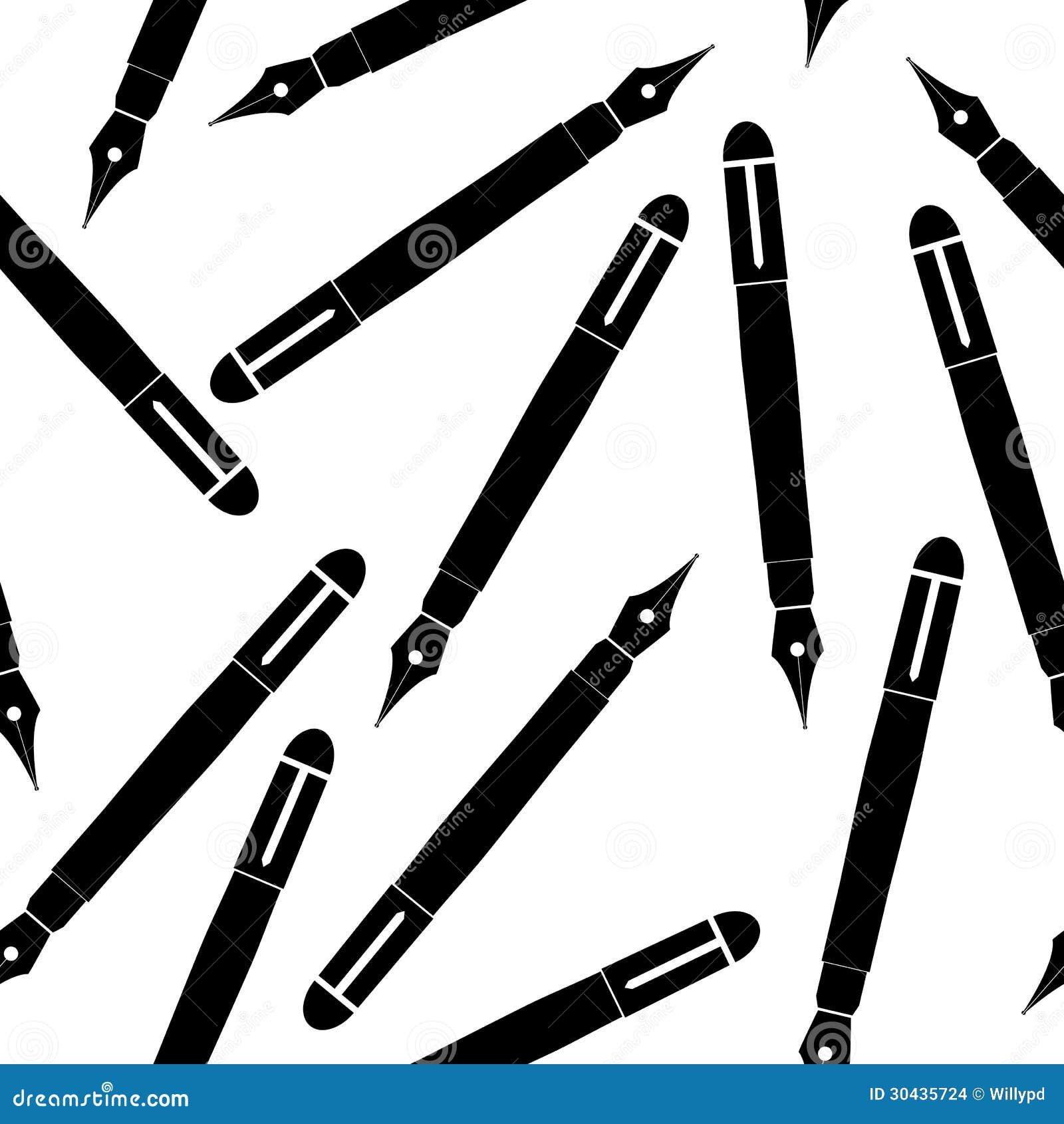 Fountain Pen Seamless Pattern Stock Vector - Illustration of office ...