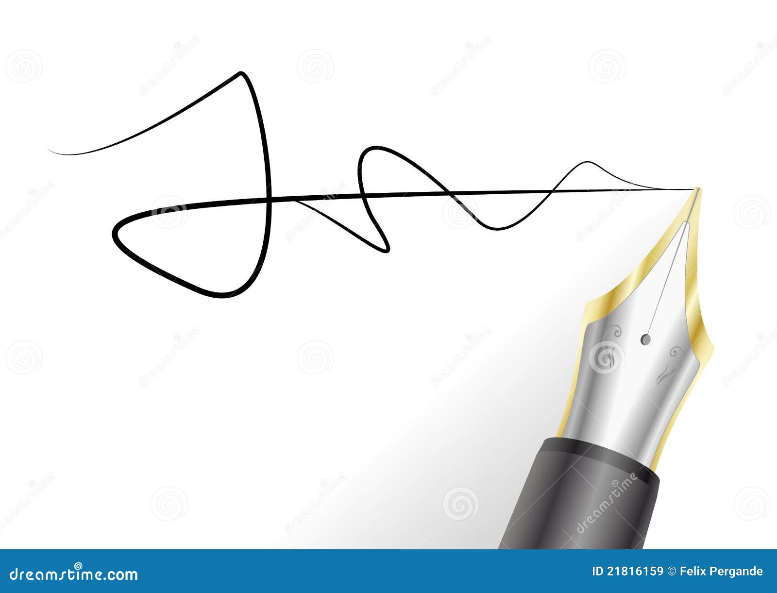 Fountain Pen with Signature Stock Vector - Illustration of classic ...