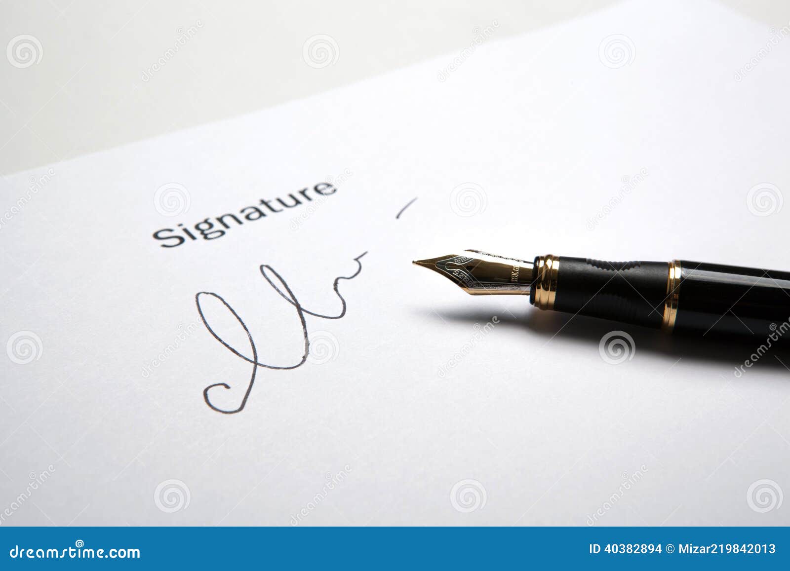 Fountain pen and signature stock photo. Image of palm - 40382894