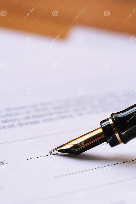 Fountain Pen Signing Document Stock Image - Image of form, contract ...