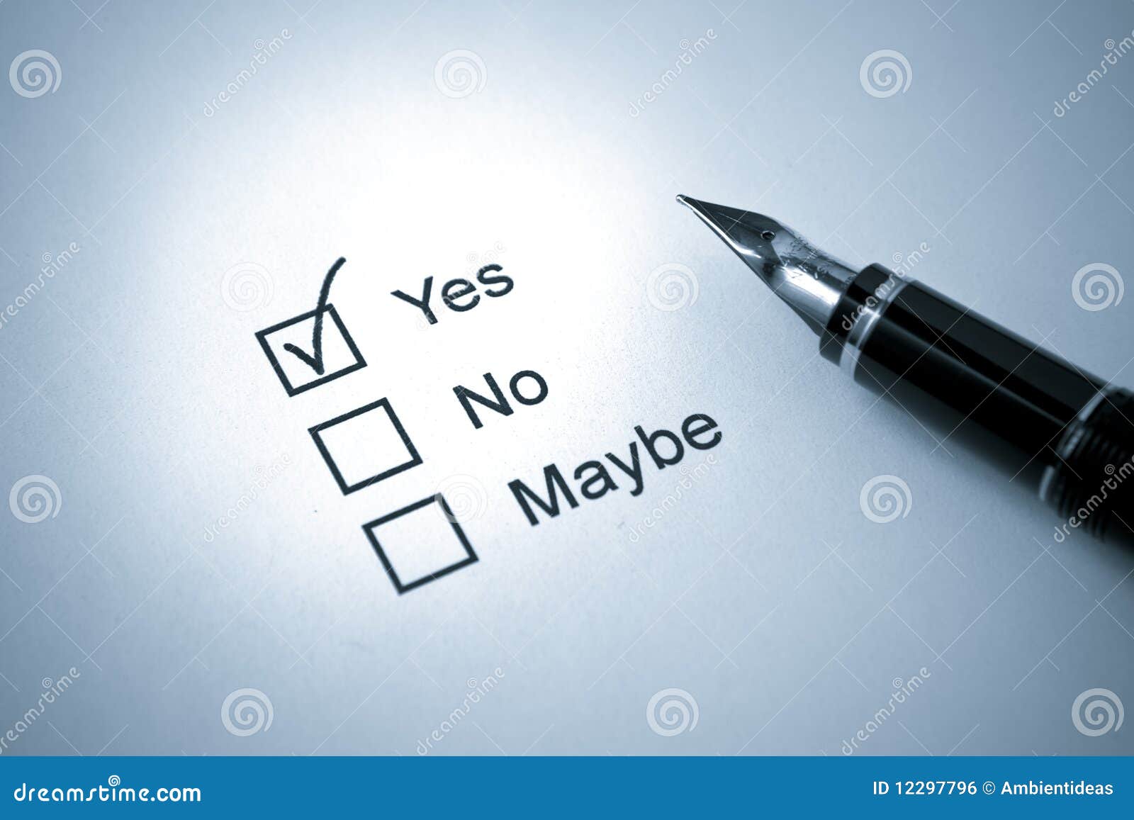 Fountain Pen on Survey stock photo. Image of list, black - 12297796