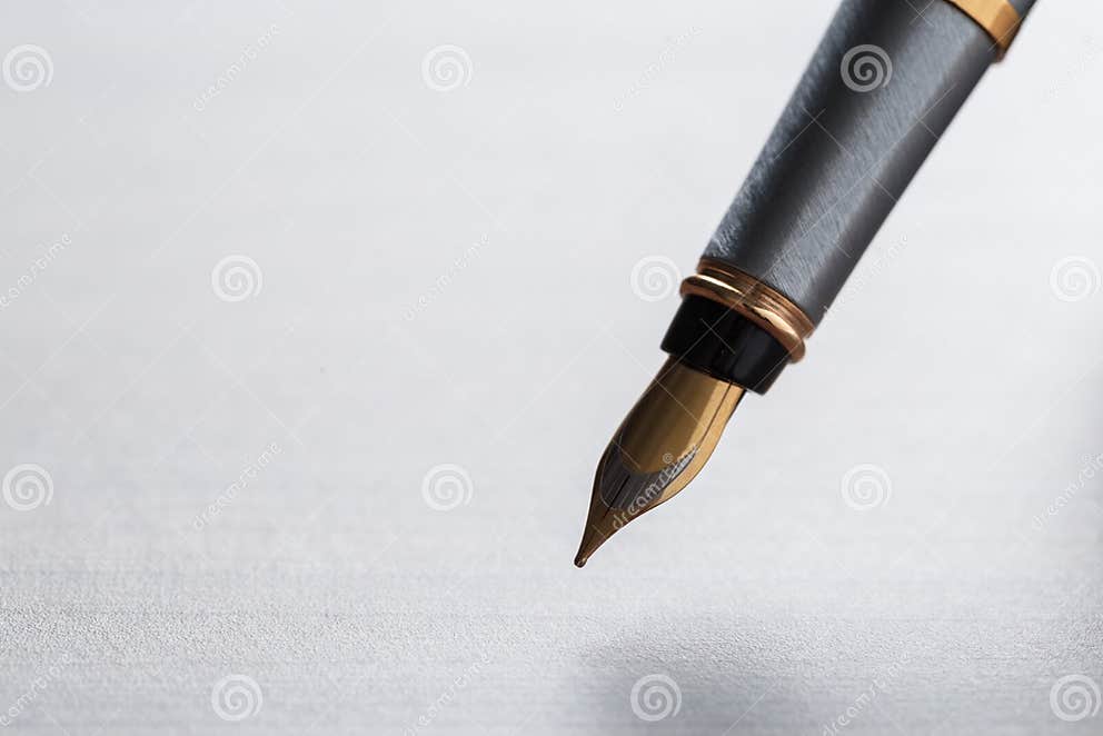 Fountain pen on table stock photo. Image of black, note - 138973748