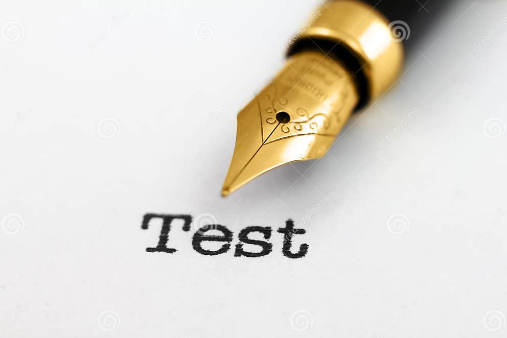 Fountain pen on test stock image. Image of faculty, check - 175657593