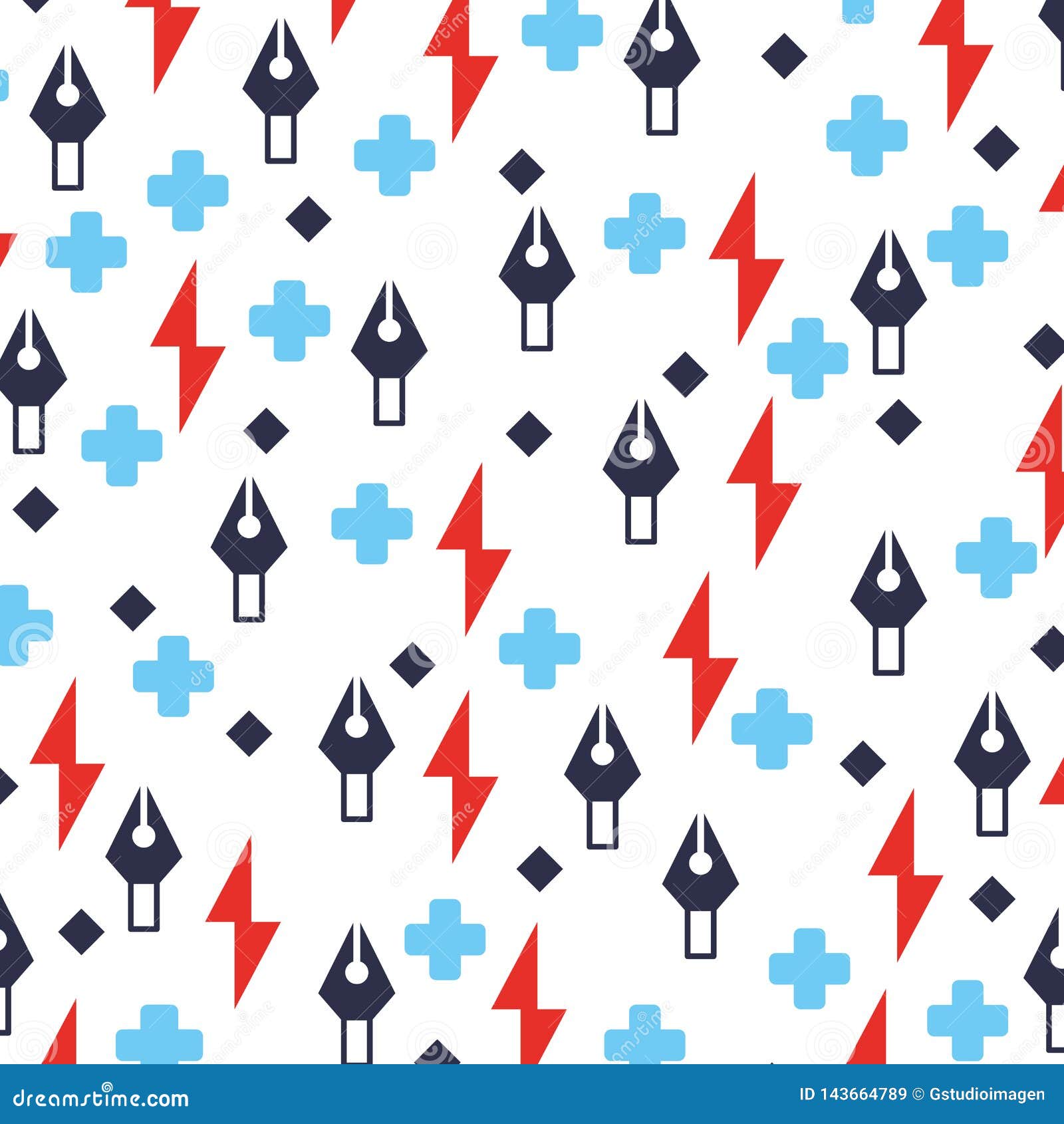 Thunderbolt Pattern. Sky Lightning Warning Voltage Symbols Electricity Flash Vector Seamless ...
