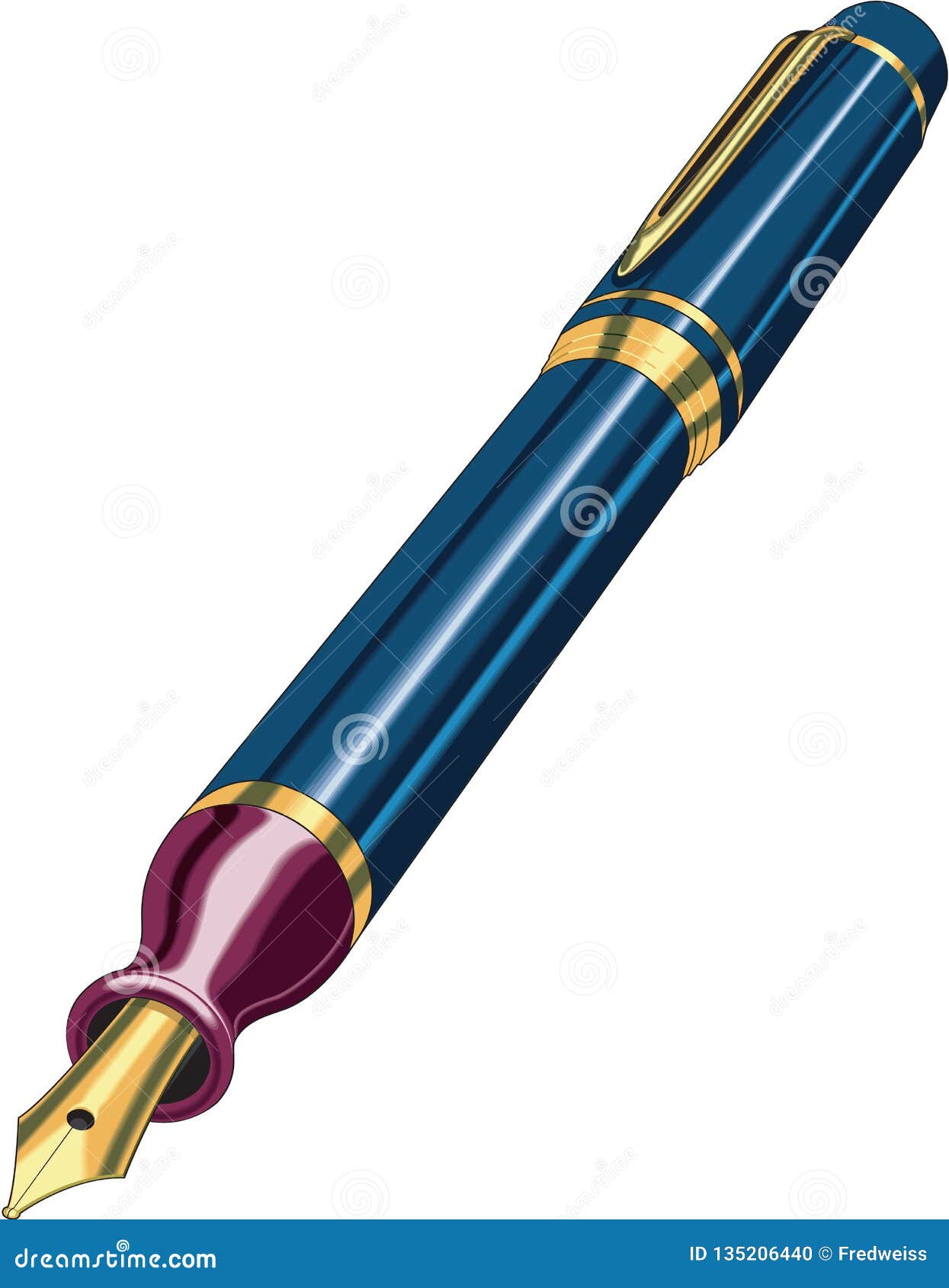 Fountain Pen Vector Illustration Stock Vector - Illustration of vector ...