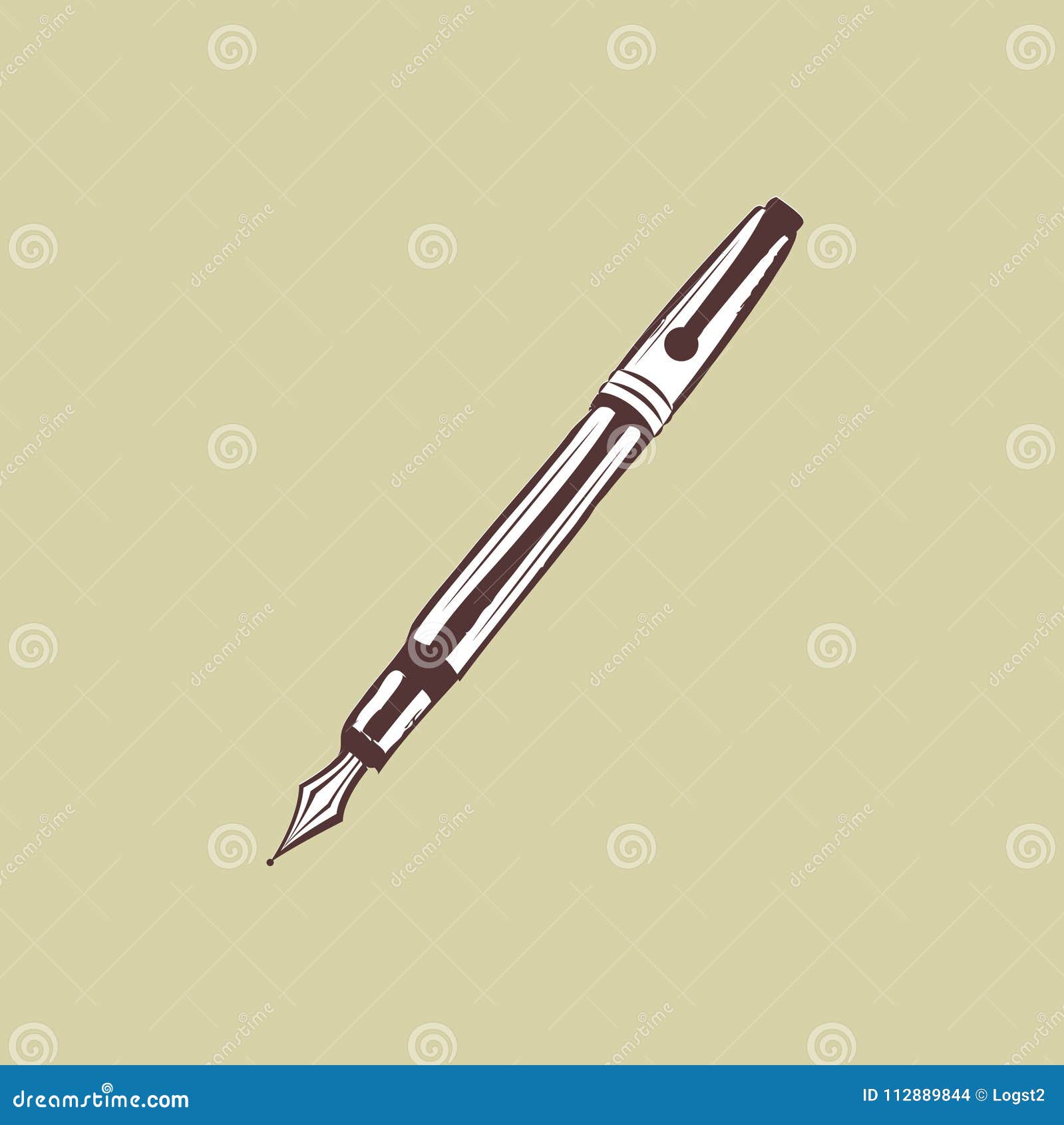 Fountain Pen Vector Illustration Stock Vector - Illustration of ...