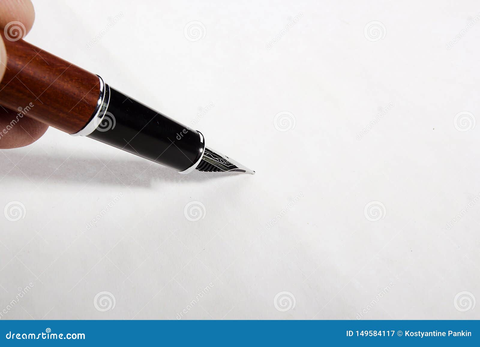 Fountain Pen on a Sheet of Paper Stock Image - Image of banner, copy ...