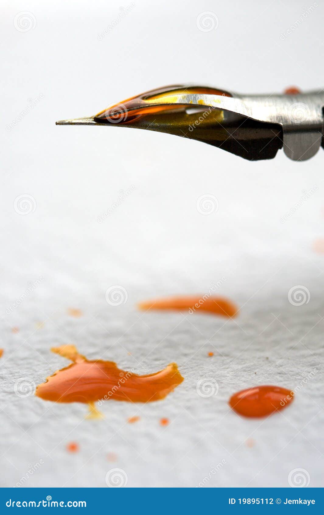 Fountain Pen with Yellow Ink Stock Photo - Image of fountain ...