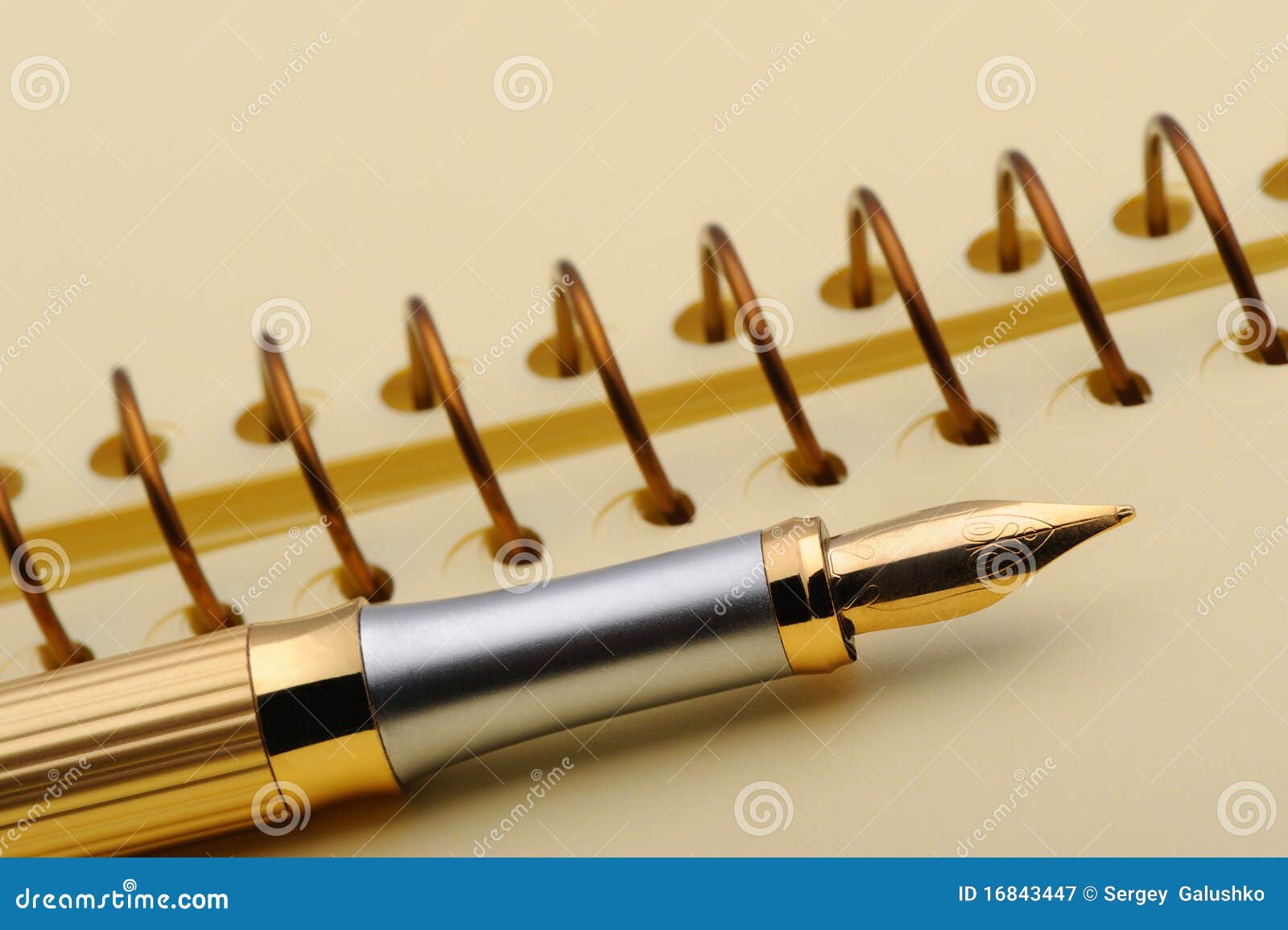 Fountain Pen on a Yellow Notebook Stock Image - Image of gold, objects ...