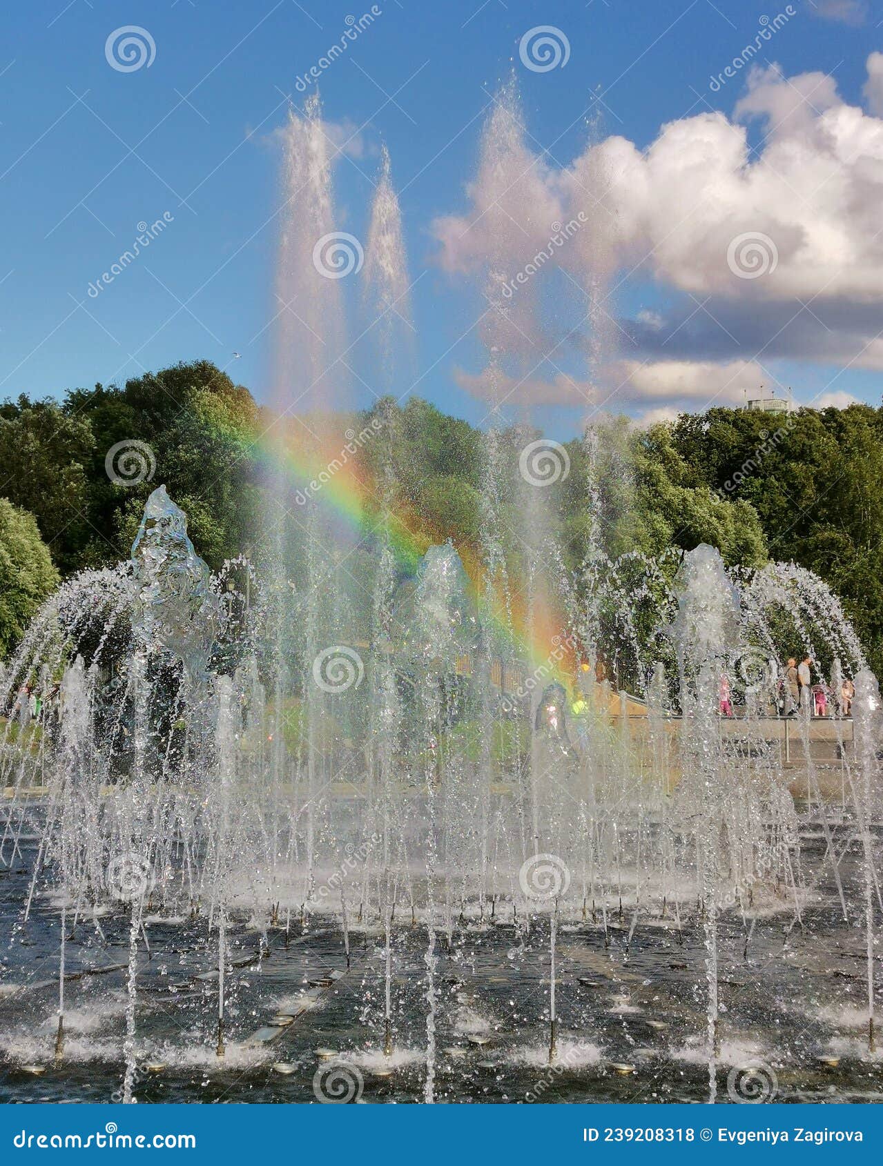 Fountain and Rainbow. Figures in the Water Tsaritsyno Stock Photo ...