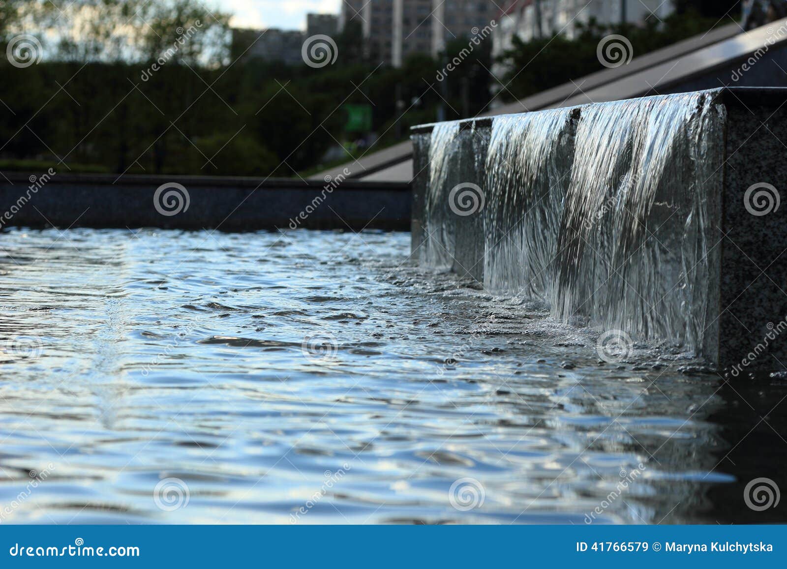Fountain with reflections stock image. Image of view - 41766579