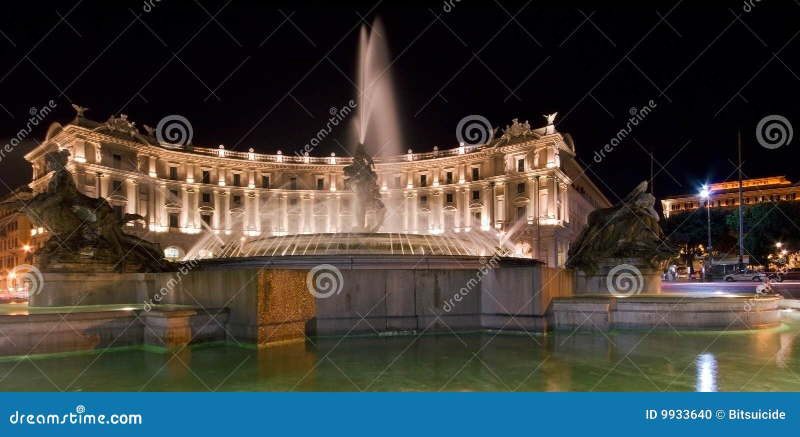 Fountain at Republic Square - Rome Stock Photo - Image of black ...