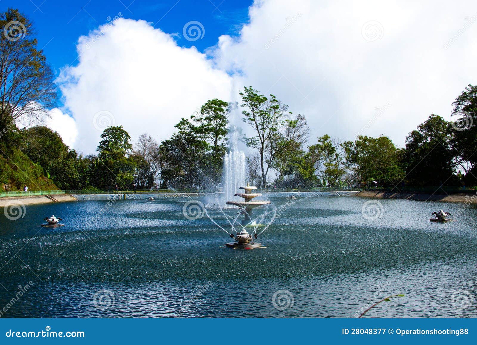 Fountain and reservoirs stock image. Image of european - 28048377