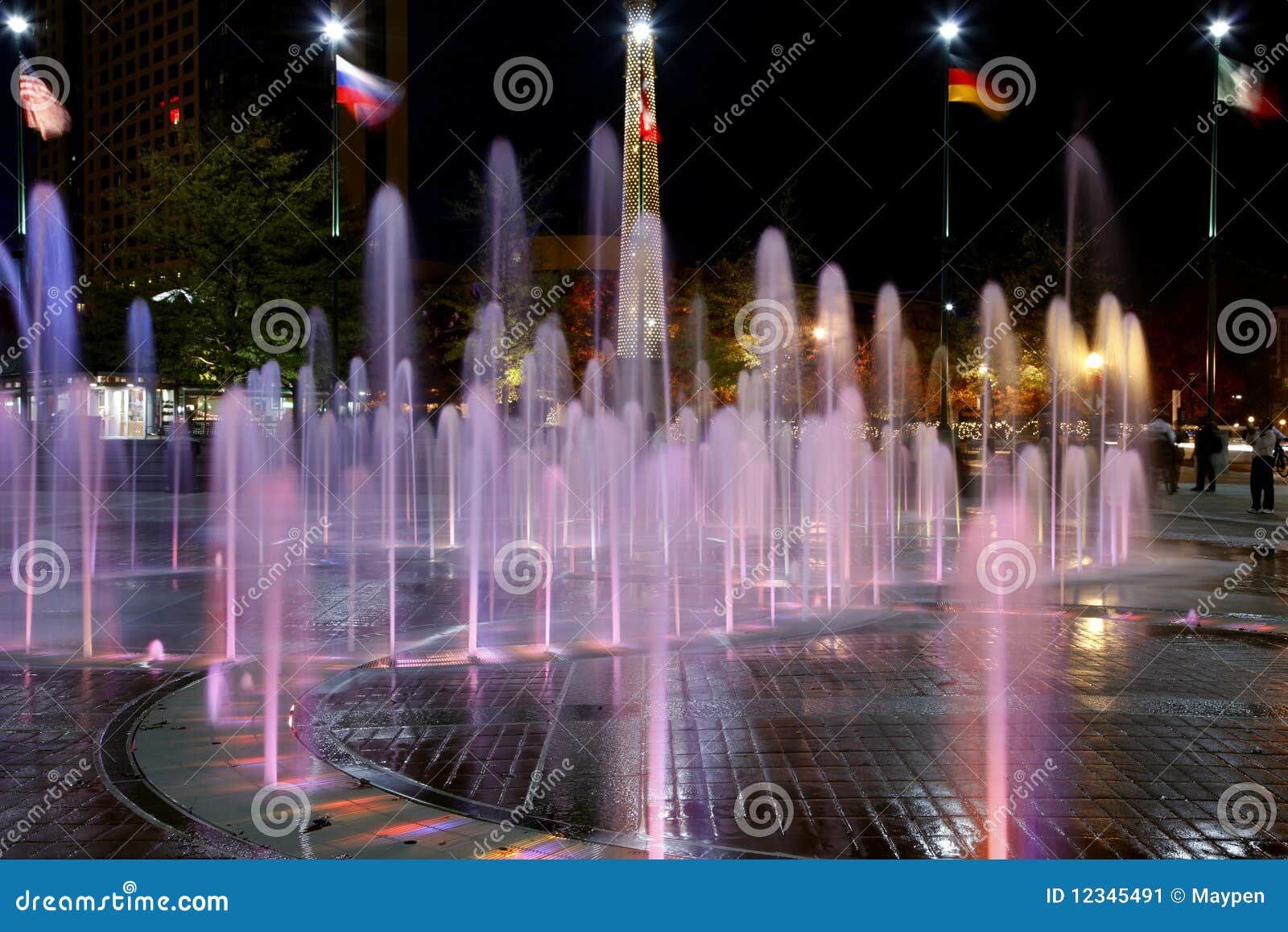 Fountain of Rings in Centennial Olympic Park Editorial Photo - Image of ...