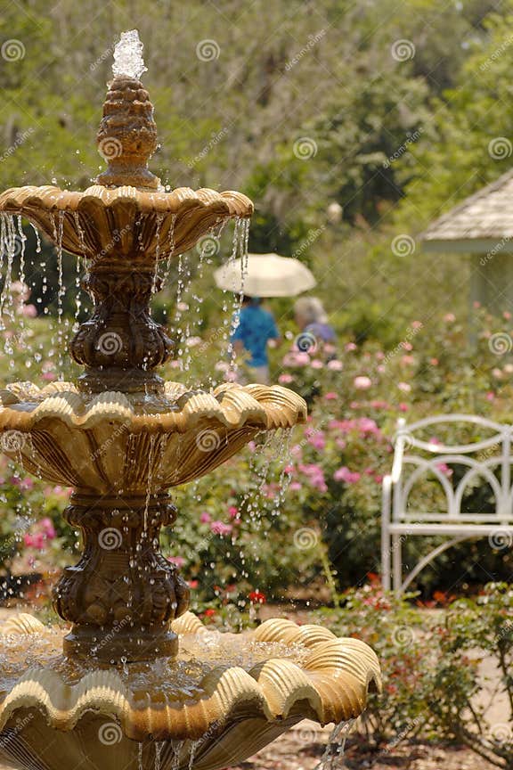 Fountain in Rose Garden stock photo. Image of spring, pretty - 837190