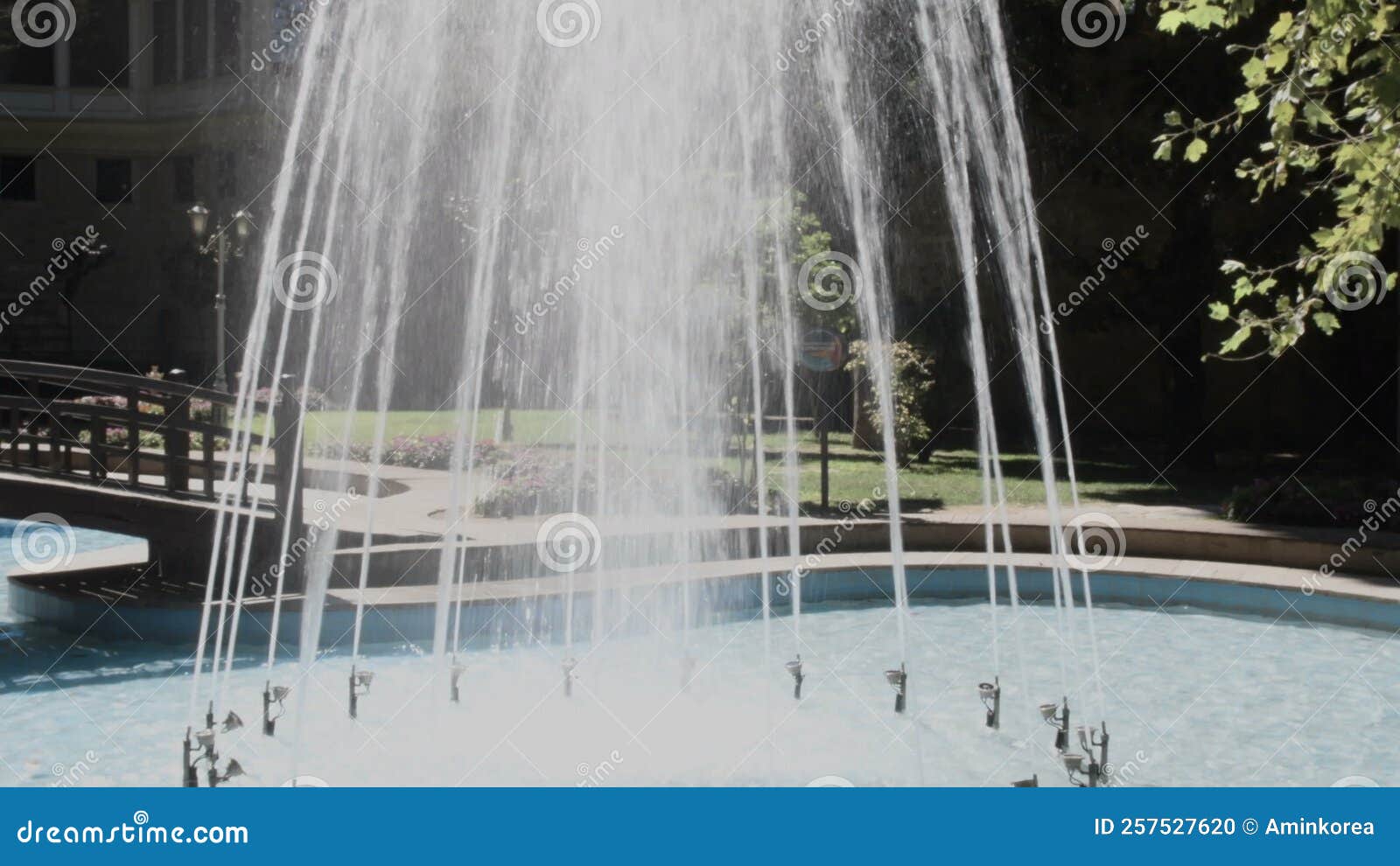 Fountain Shooting Spray of Water Stock Footage - Video of exterior, detail: 257527620