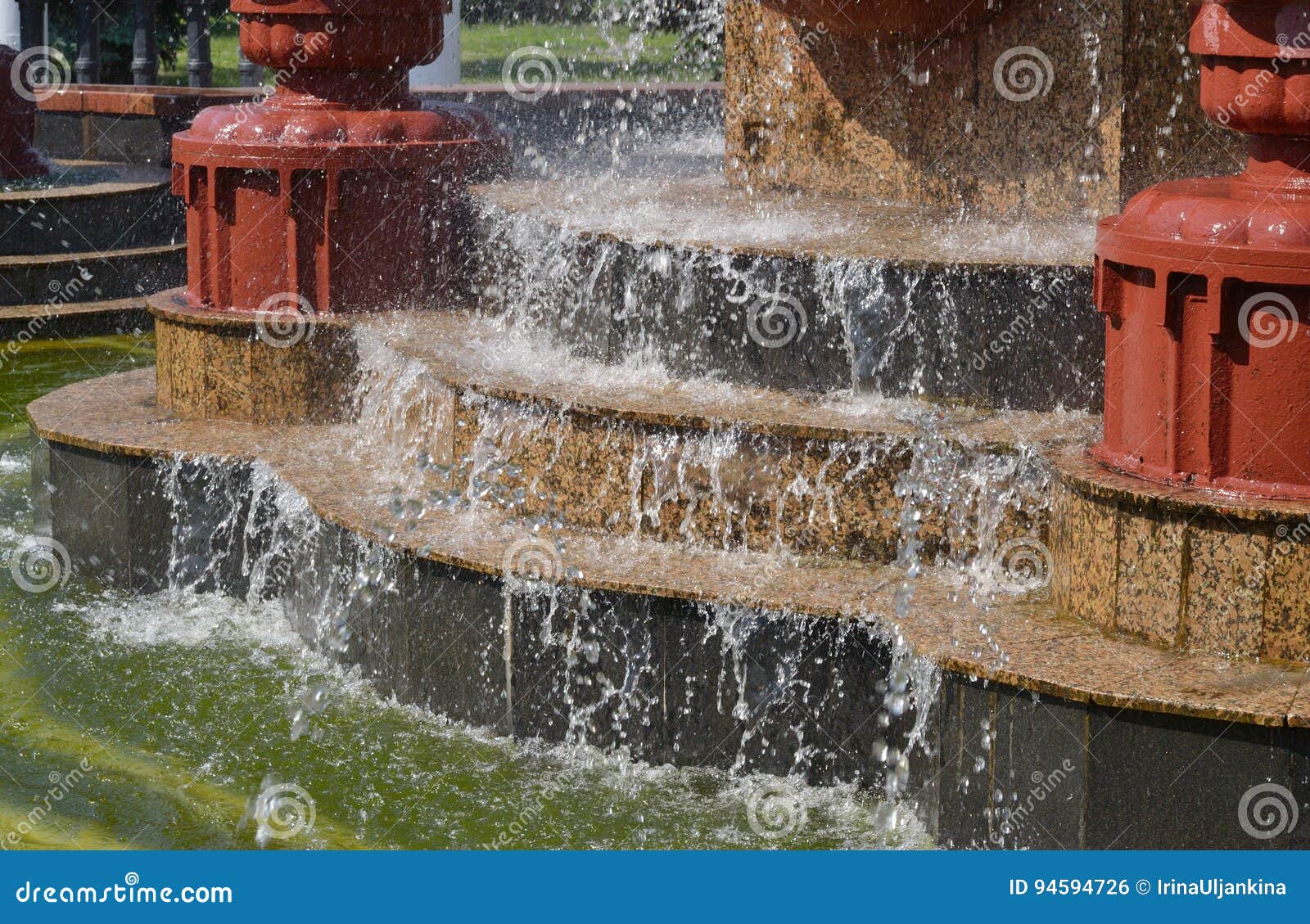Fountain steps. stock photo. Image of spray, transparent - 94594726