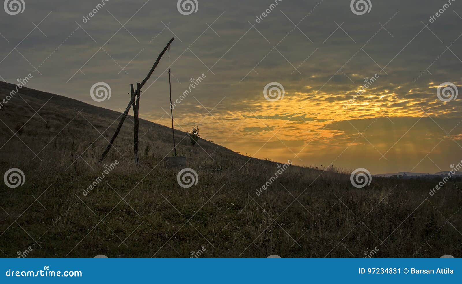 Fountain Sweep in the Sunset Stock Image - Image of sunny, rural: 97234831