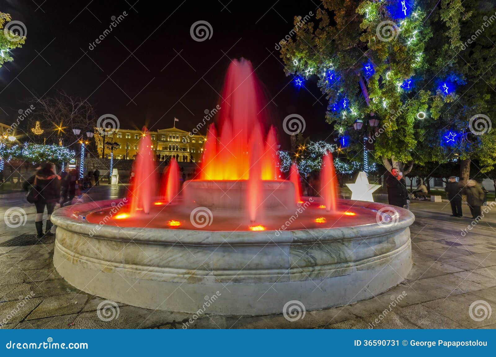 Fountain Syntagma square editorial photo. Image of square - 36590731