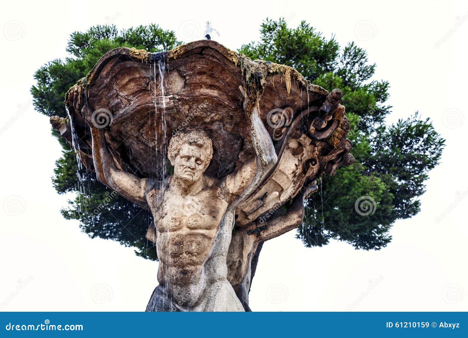 Fountain and the Tree Isolated Stock Image - Image of architecture ...