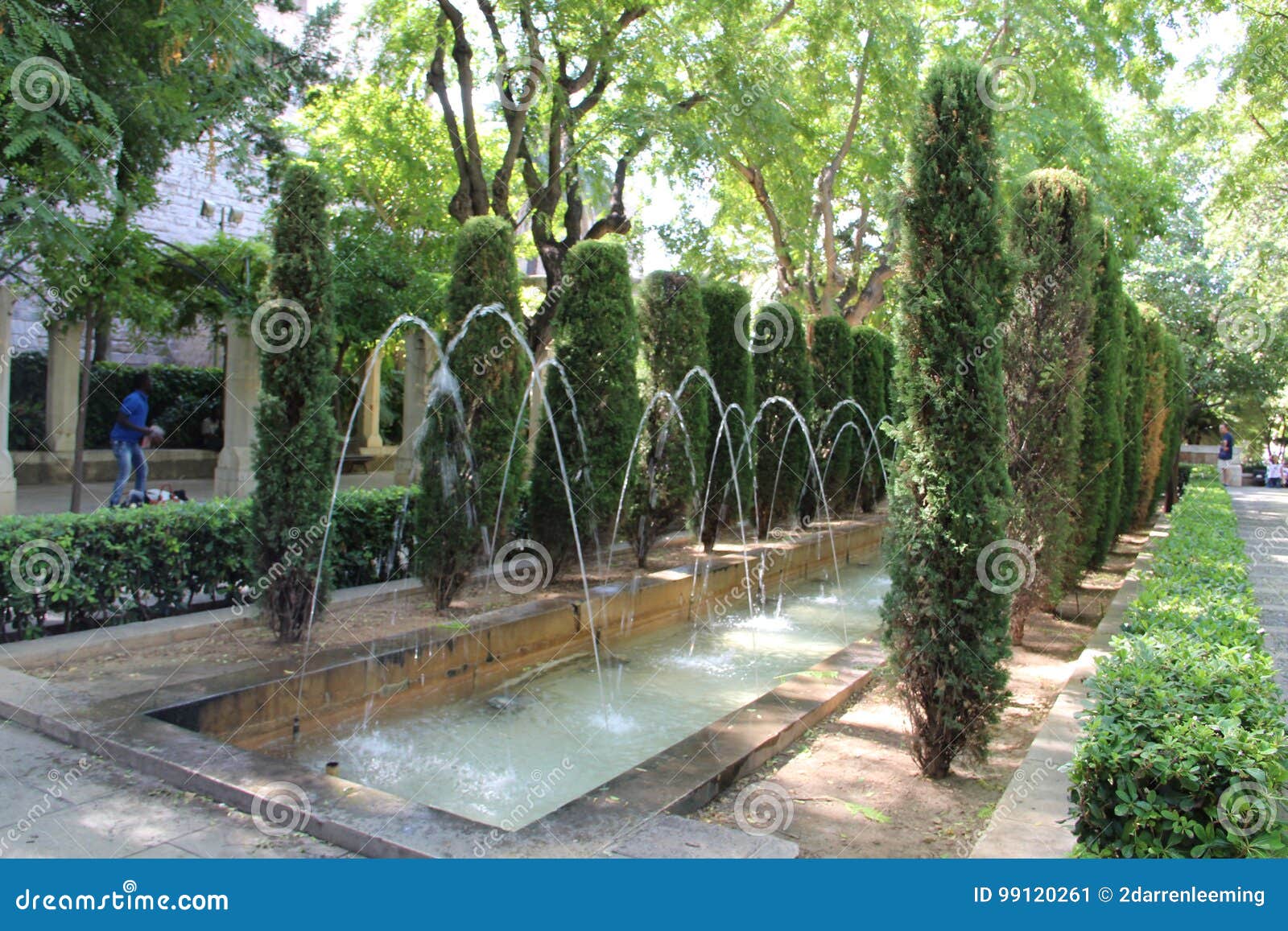 Fountain and Trees stock image. Image of mallorca, summer - 99120261