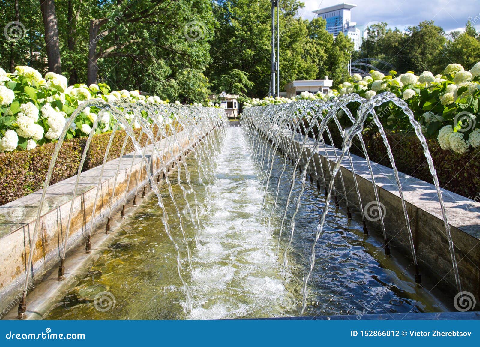 The Fountain is Urban in the Form of a Water Jet Channel on Both Sides ...