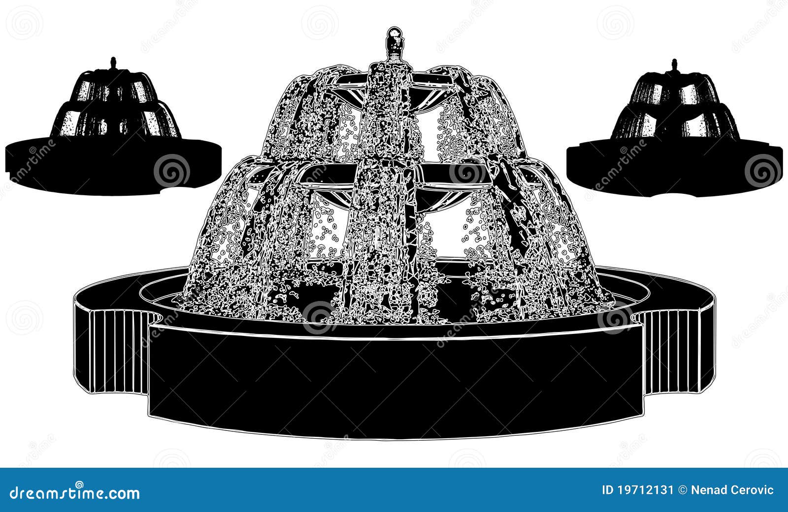 Fountain Vector 09 stock vector. Illustration of decor - 19712131